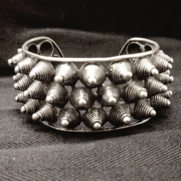 Vintage | Accessories | Antique Unisex Chinese Silver Spiked Cuff ...
